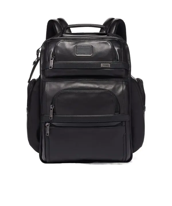 Tumi Leather Multi-pocket Backpack - Black