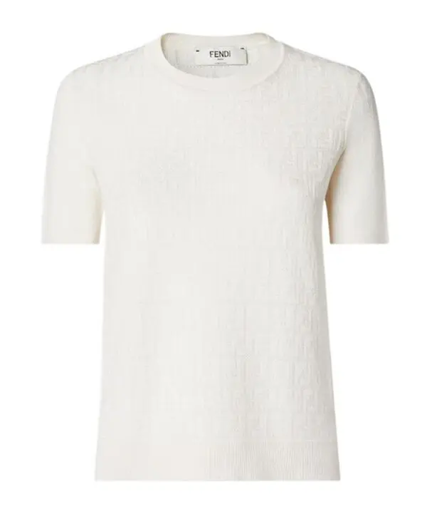 Fendi Ff Jacquard Crewneck T-shirt - White