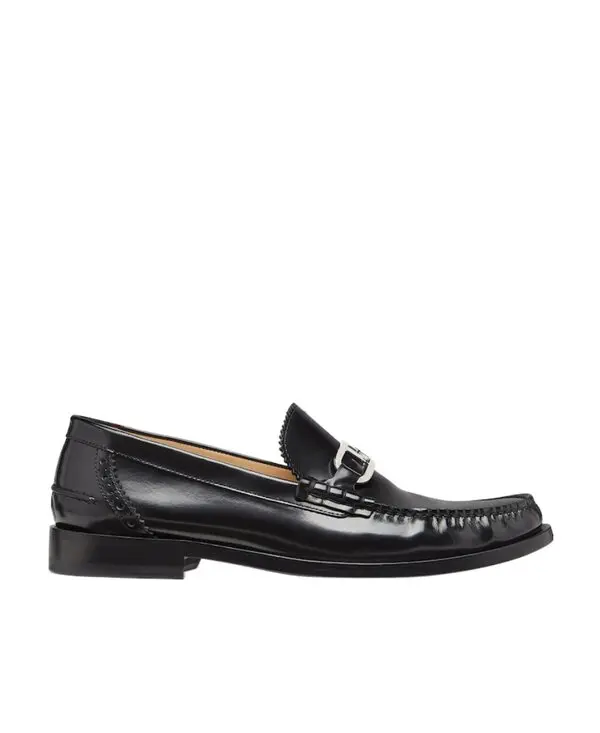 Fendi O'lock Logo-plaque Loafers - Black