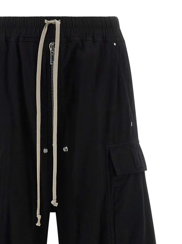 Rick Owens Double Cargo Jumbo Drawstring Belas Pants - Black