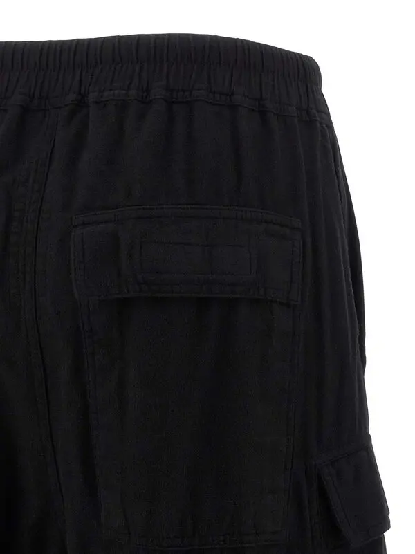 Rick Owens Double Cargo Jumbo Drawstring Belas Pants - Black