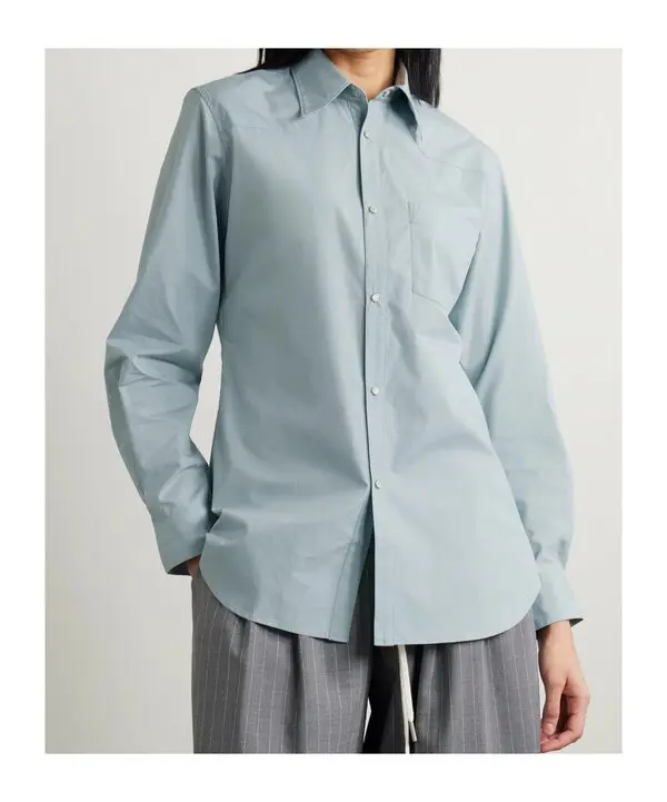LEMAIRE Long-sleeved Cotton Poplin Shirt With Western Stitching