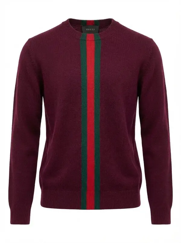 Gucci Wool Sweater With Web Intarsia - Brown