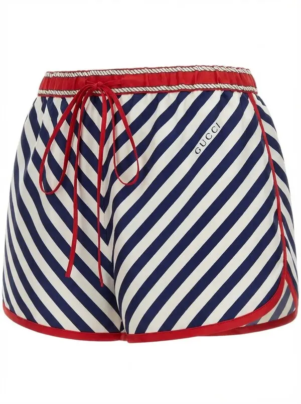 Gucci Striped Drawstring Shorts - White
