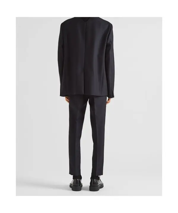 Prada Mid-rise Slim-cut Tailored Trousers - Blue
