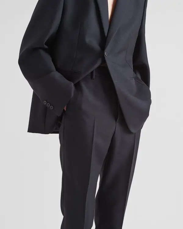 Prada Mid-rise Slim-cut Tailored Trousers - Blue