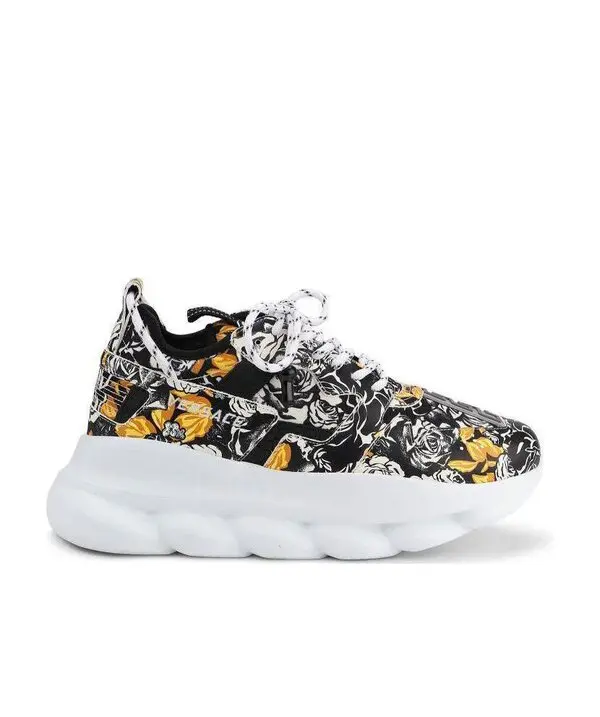 Versace Baroque Chain Reaction Sneakers - White