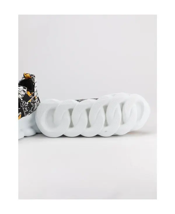 Versace Baroque Chain Reaction Sneakers - White