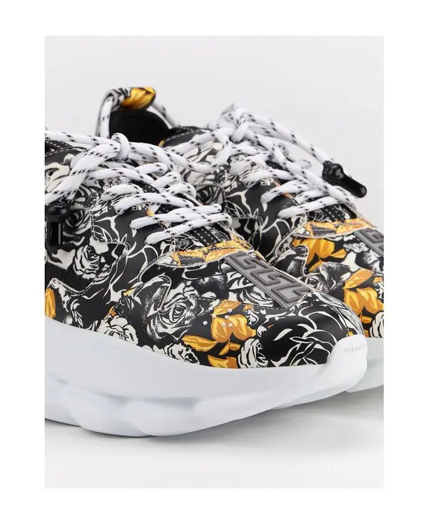Versace Baroque Chain Reaction Sneakers - White