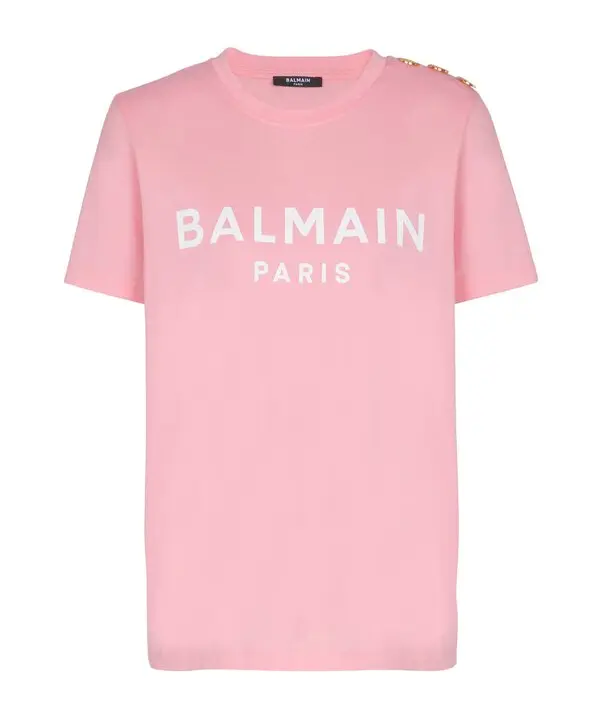 Balmain Logo Print Crewneck T-shirt - Multicolor