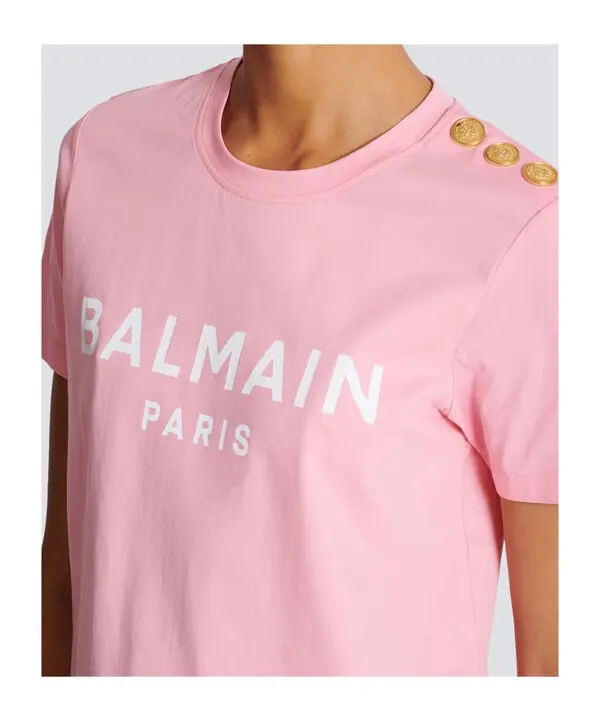 Balmain Logo Print Crewneck T-shirt - Multicolor