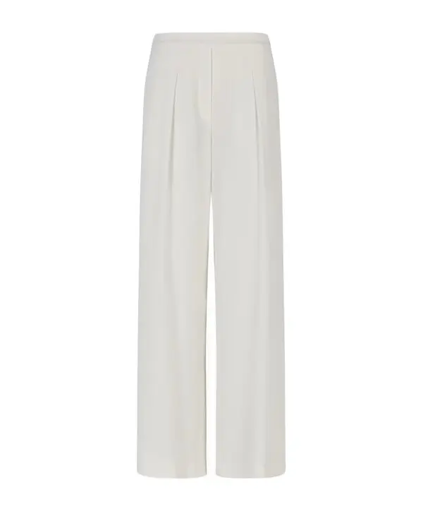 Emporio Armani Straight Leg Trousers With Pleats And Elasticated Waistband