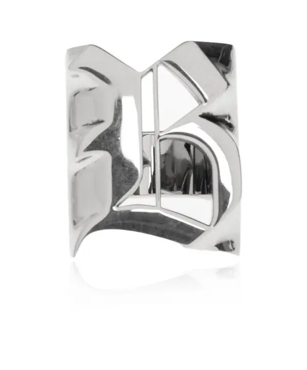 Balenciaga Logo Signet Ring - White