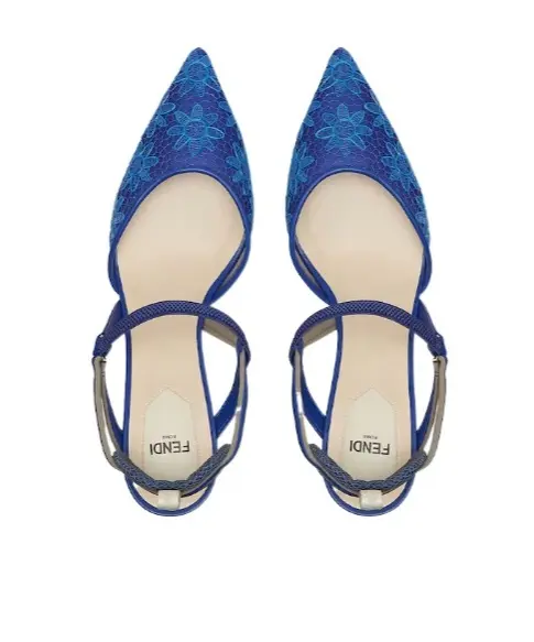 Fendi Colibrì Lite Slingback Heeled Pumps - Blue