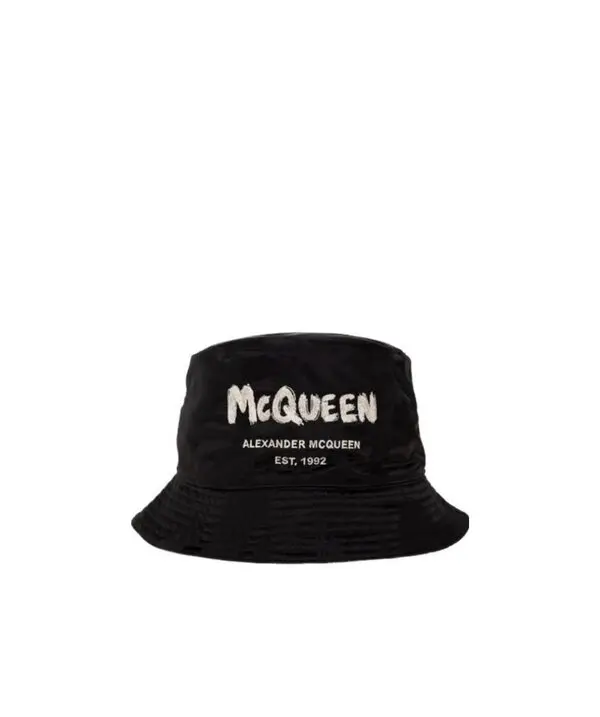 Alexander McQueen Graffiti Logo Bucket Hat - Black