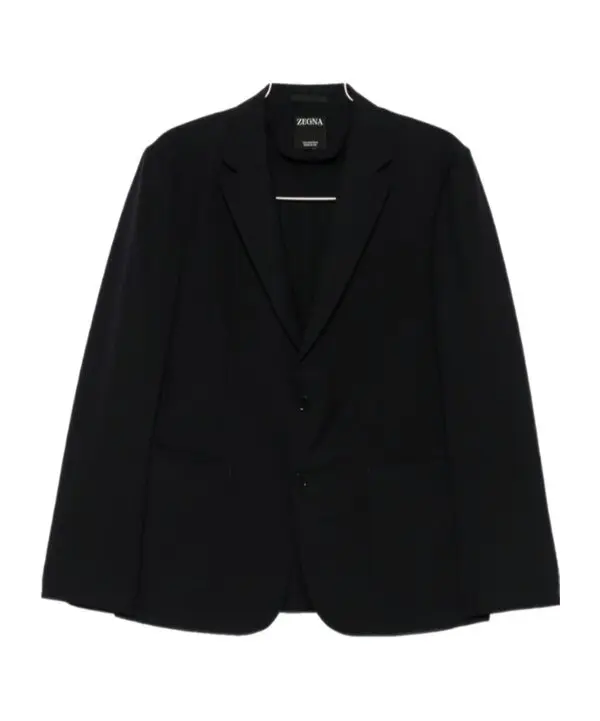 Zegna Long-sleeved Suit Jacket - Black