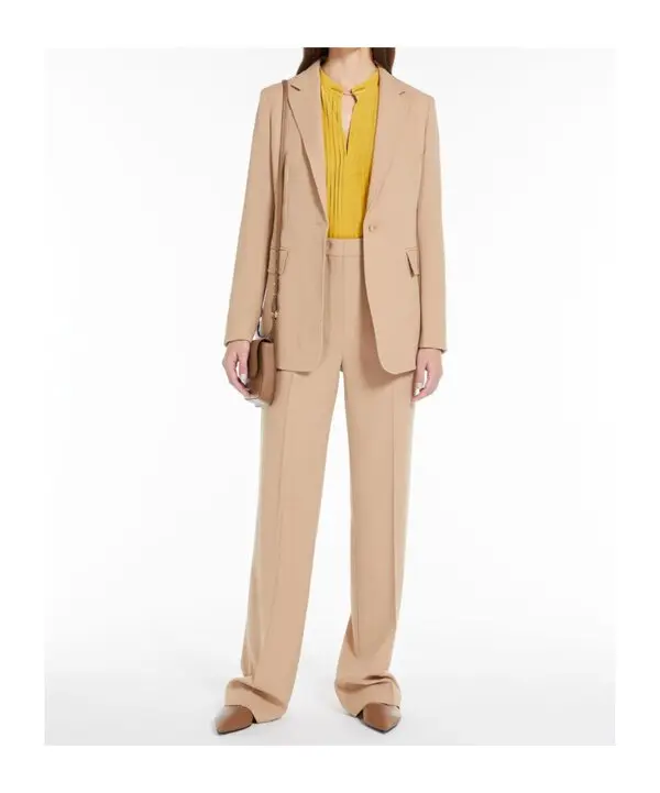 Max Mara Single-breasted Wool Blazer - Camel