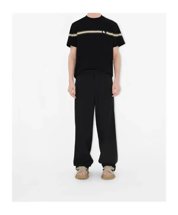 Burberry Striped-detail Cotton T-shirt - No