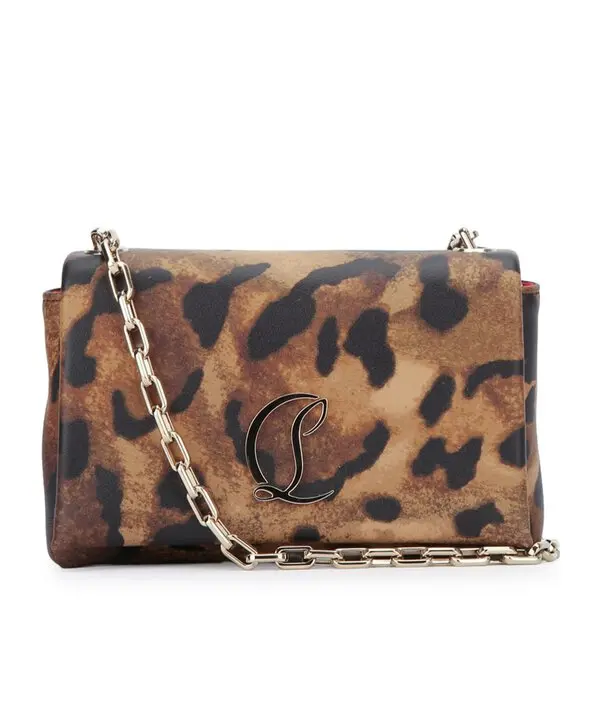 CHRISTIAN LOUBOUTIN Loubi54 Leopard-print Chain Shoulder Bag - Brown
