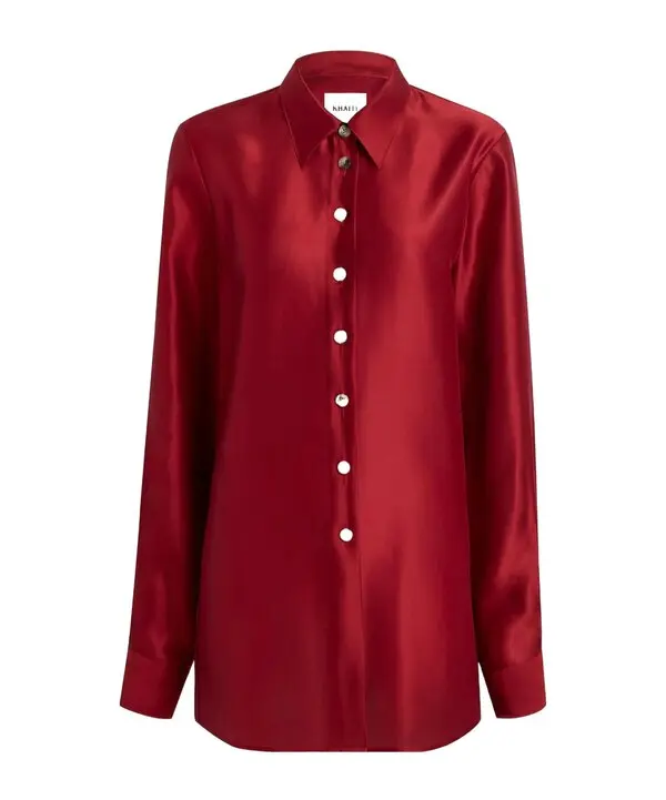 Khaite Long Sleeve Buttoned Shirt - Red