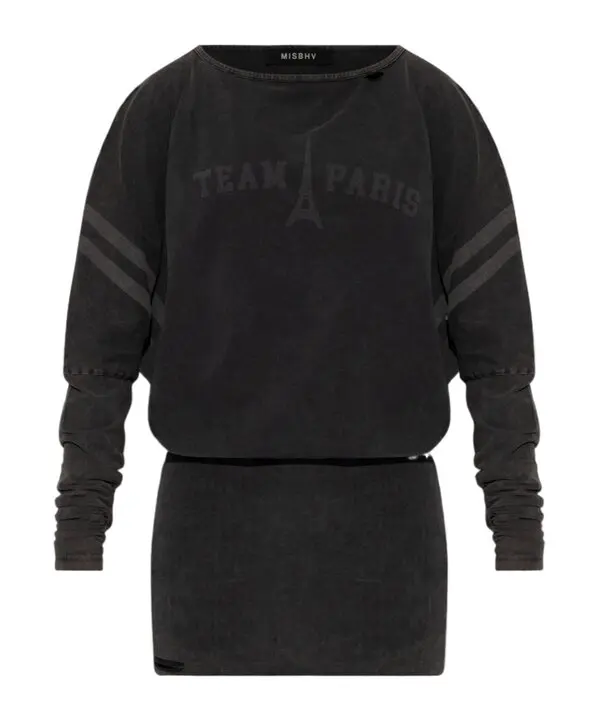 MISBHV Team Paris Long-sleeved Mini Dress - Black