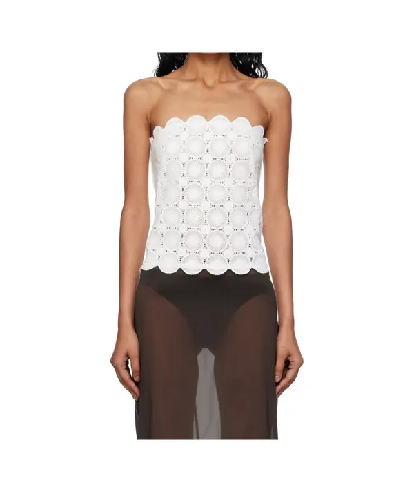 ST. AGNI Open Crochet Bra - Brown