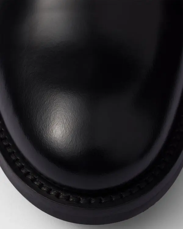 Prada Brushed Leather Chelsea Boots