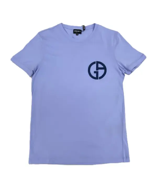 Giorgio Armani Round Neck Short Sleeve T-shirt - Blue