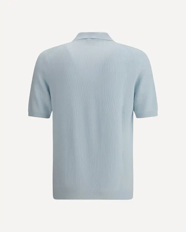 Brunello Cucinelli Fine-knitted Ribbed Polo Shirt