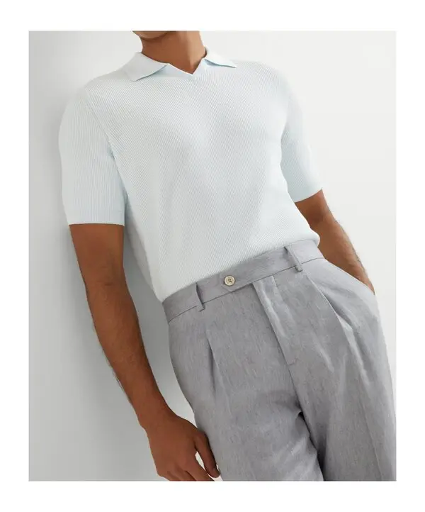 Brunello Cucinelli Fine-knitted Ribbed Polo Shirt