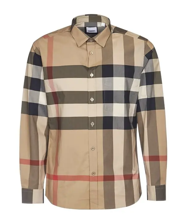 Burberry Checked Button-up Shirt - Beige