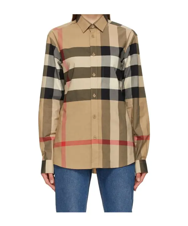 Burberry Checked Button-up Shirt - Beige