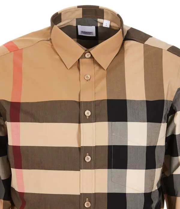 Burberry Checked Button-up Shirt - Beige