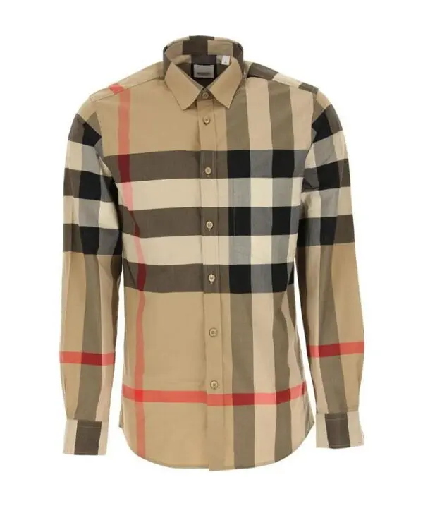 Burberry Checked Button-up Shirt - Nude