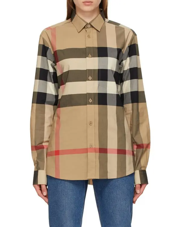 Burberry Checked Button-up Shirt - Nude