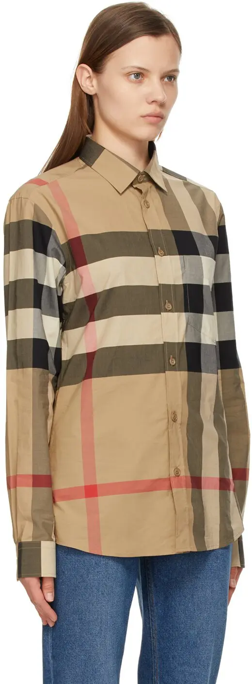 Burberry Checked Button-up Shirt - Nude