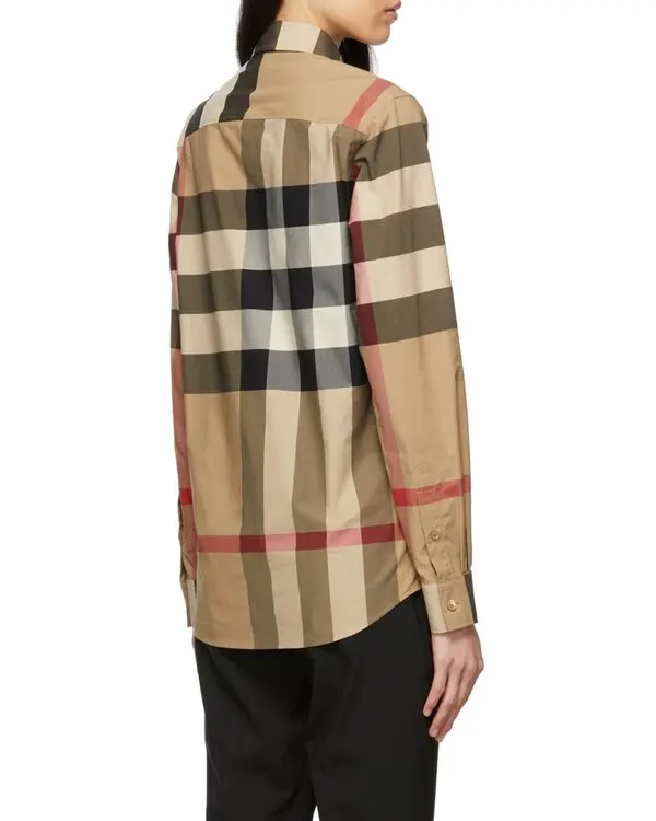 Burberry Checked Button-up Shirt - Nude