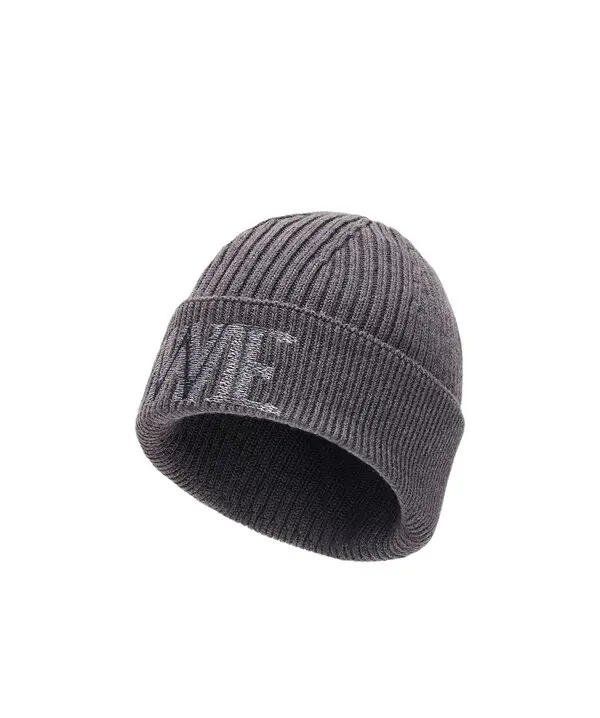 Loewe Logo Embroidered Ribbed-knit Beanie - Grey