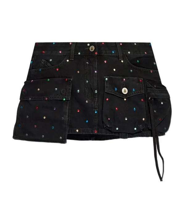 Attico Fay Embellished Mini Skirt - Black