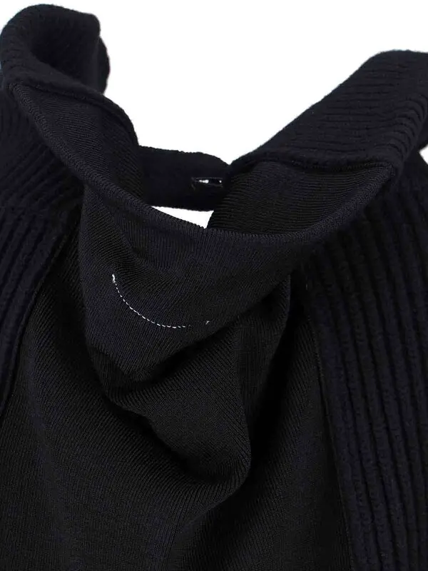 MAISON MARGIELA Ribbed Knit Cardigan Dress - Black