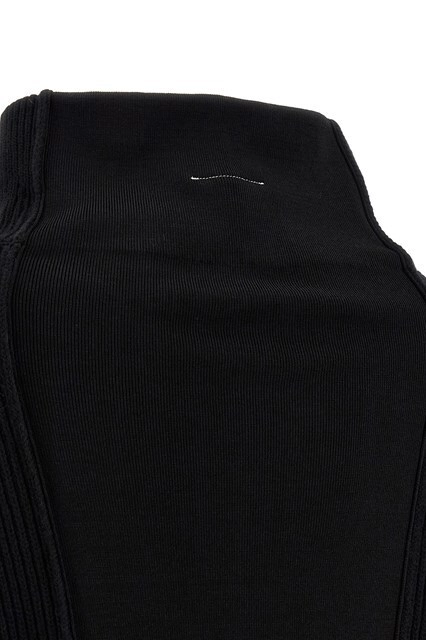MAISON MARGIELA Ribbed Knit Cardigan Dress - Black