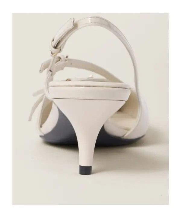 Miu Miu Pointed Toe Slingback Pumps With Metal Buckles - Nude