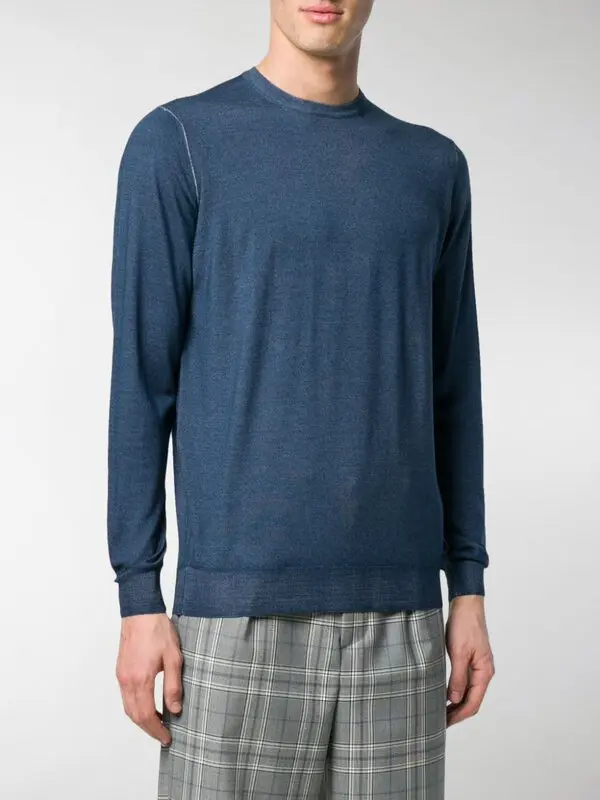 DRUMOHR Crew Neck Knitted Pullover - Blue