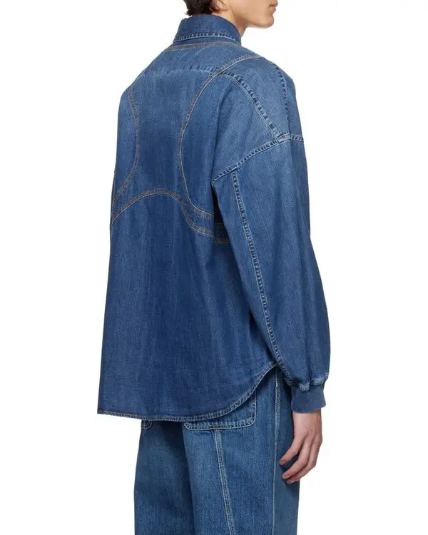 Alexander McQueen Buttoned Denim Shirt - Blue