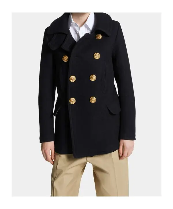 Dsquared2 Dean Double Breasted Peacoat - Blue