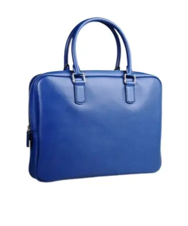 Giorgio Armani Simple Cross-pattern Briefcase - Blue