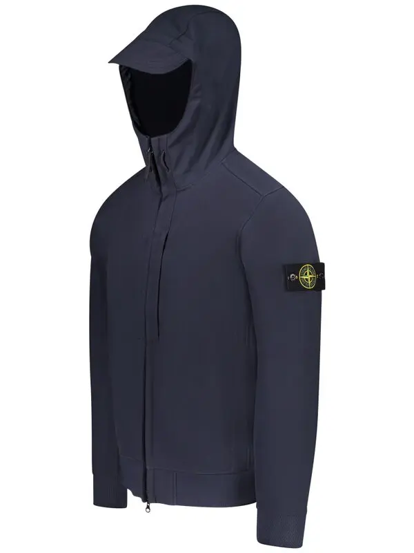 Stone Island Zip-up Drawstring Jacket With Logo Detail