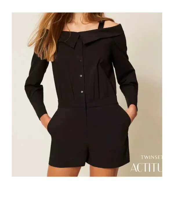 TWINSET Off-the-shoulder Buckle-strap Playsuit