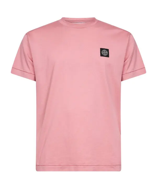 Stone Island Logo Patch Crewneck T-shirt - Pink