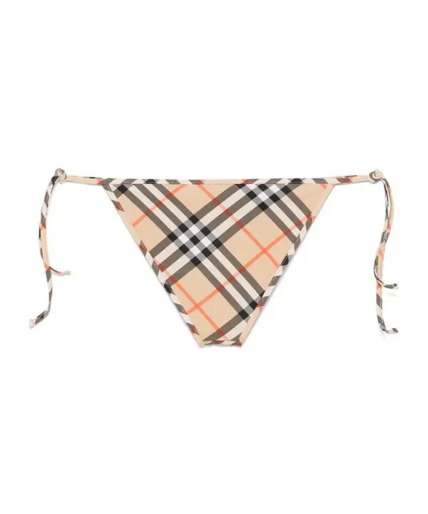 Burberry Checked Bikini Bottoms - Beige